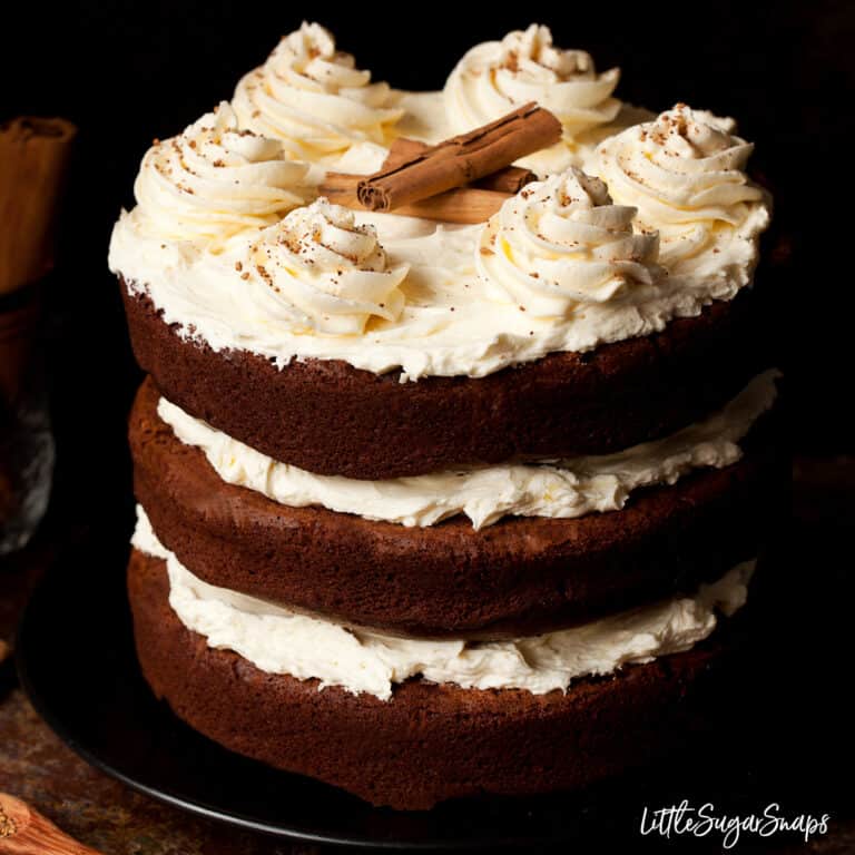 Cinnamon Chocolate Cake with Honey Buttercream - Little Sugar Snaps