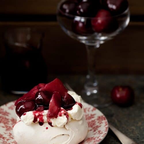 Muscovado Meringue with Red Wine Poached Fruit - Little Sugar Snaps