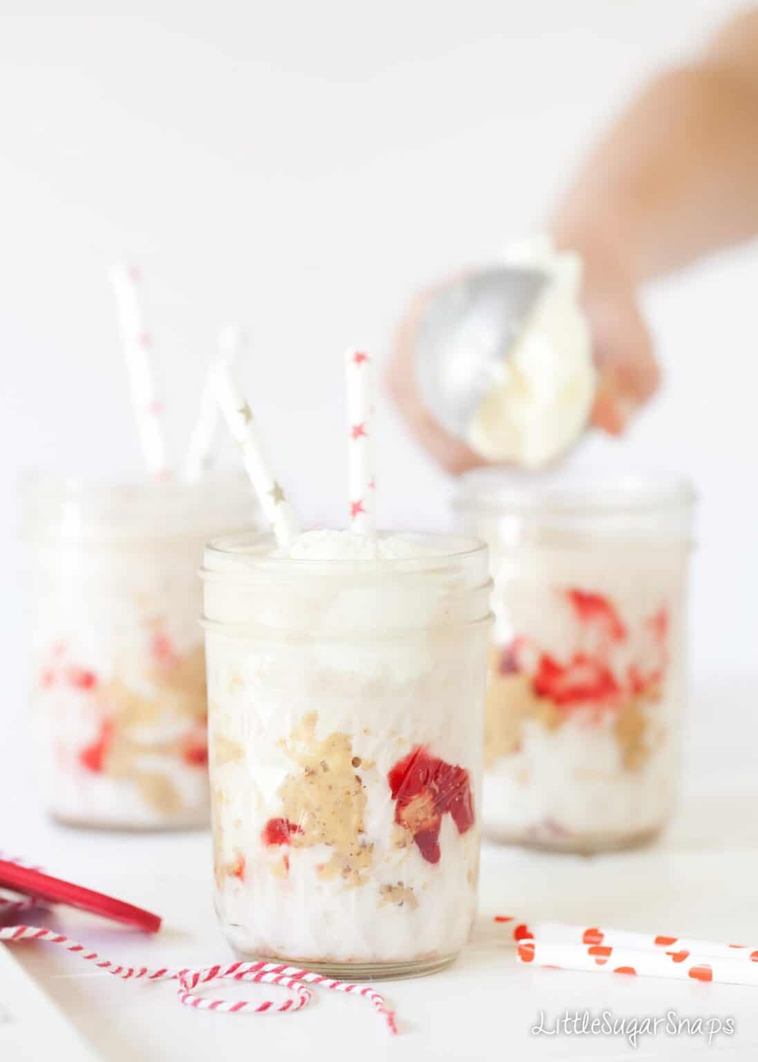 Peanut Butter and Jelly Milkshake - Little Sugar Snaps