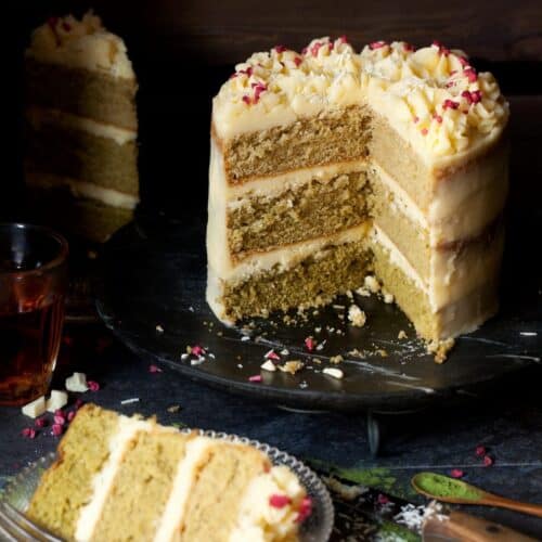 Matcha Cake with White Chocolate Mascarpone Buttercream - Little Sugar ...