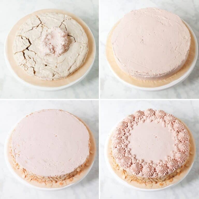 Chocolate Raspberry Dacquoise Cake - Little Sugar Snaps