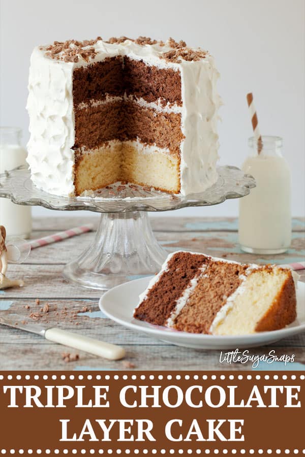 Triple Chocolate Layer Cake with Marshmallow Frosting - Little Sugar Snaps