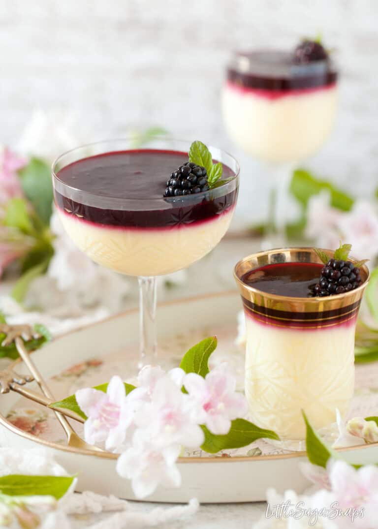 Lemon Posset with Blackberry Sauce - Little Sugar Snaps
