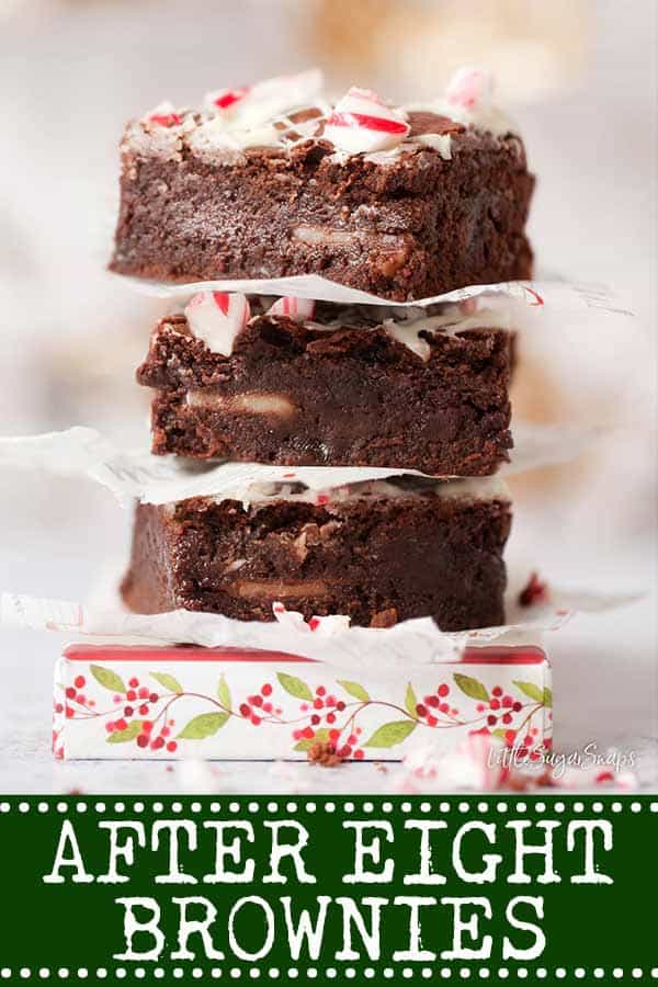 After Eight Brownies with crushed candy canes - Little Sugar Snaps