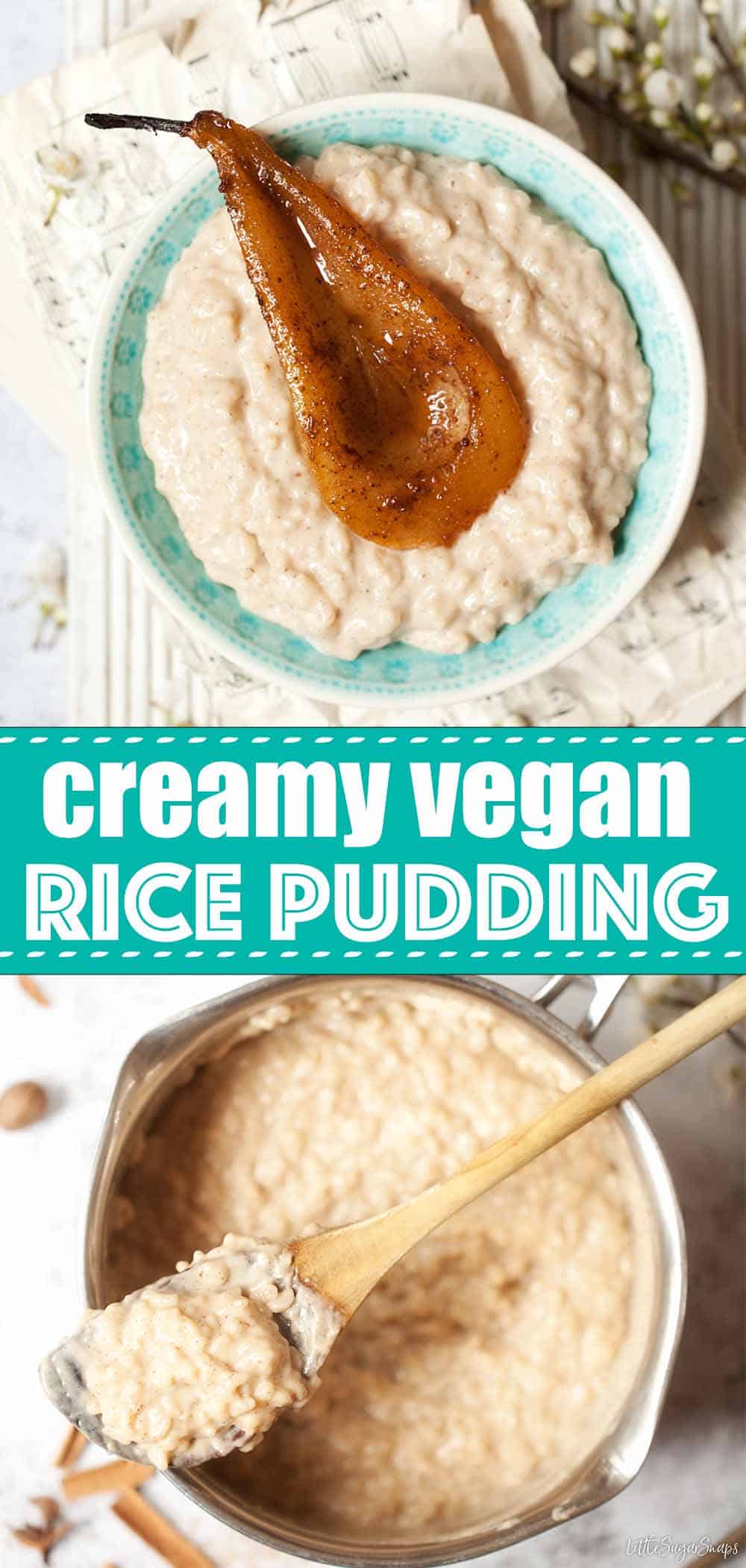 Vegan Rice Pudding with Spiced Pears - Little Sugar Snaps