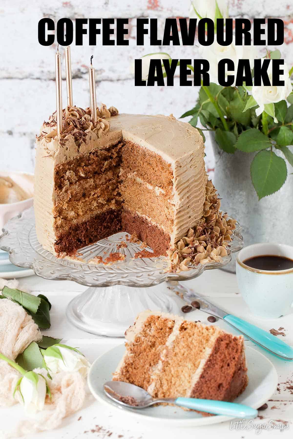 Coffee Flavoured Cake (Three Layers) - Little Sugar Snaps