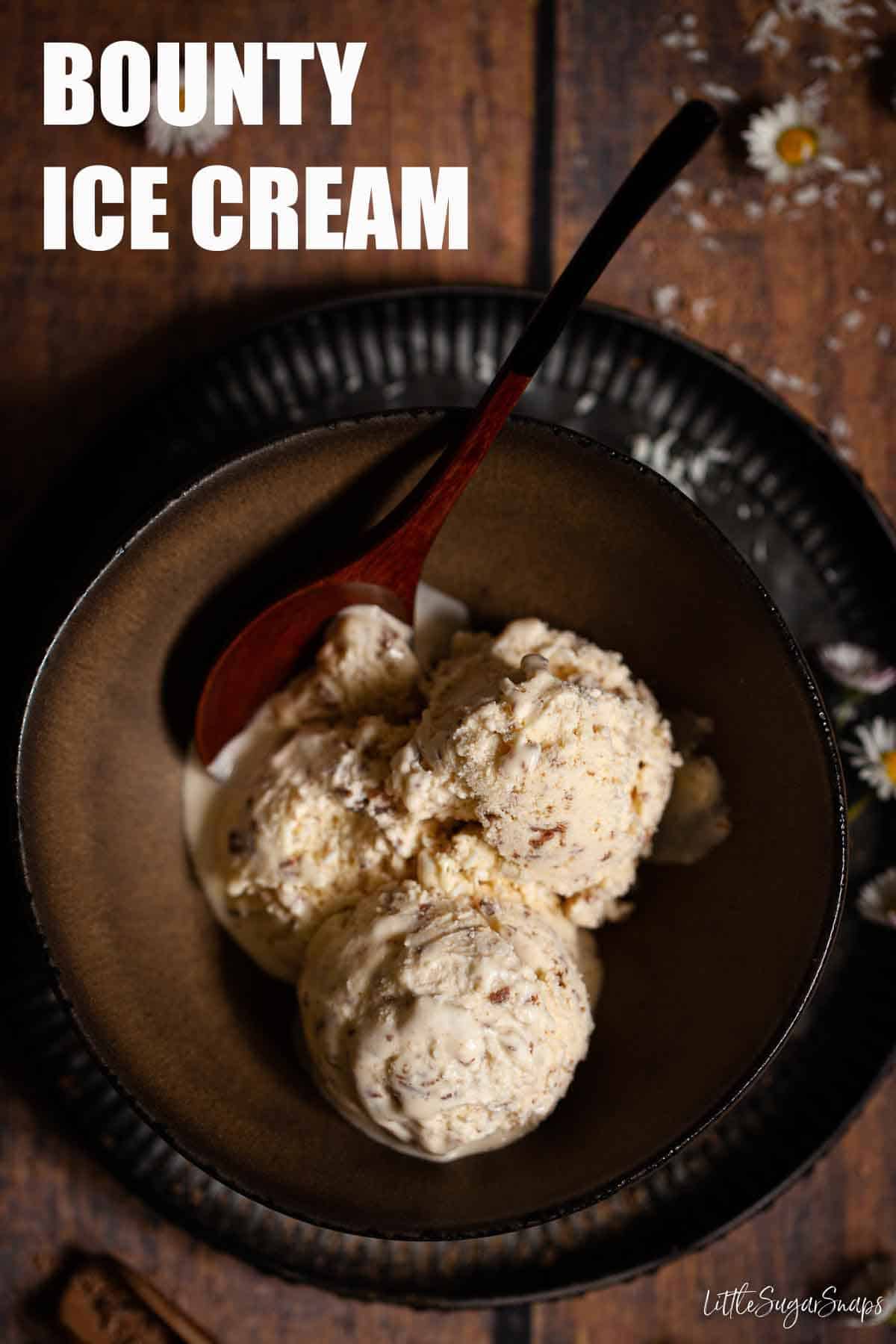 Bounty Ice Cream (Coconut and Chocolate) - Little Sugar Snaps