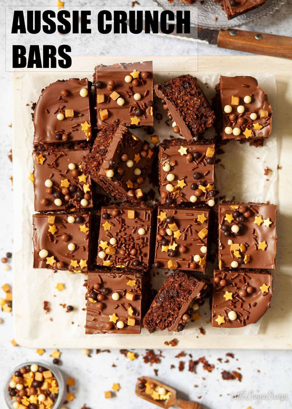 Australian Crunchie (Coconut Chocolate Slice) - Little Sugar Snaps