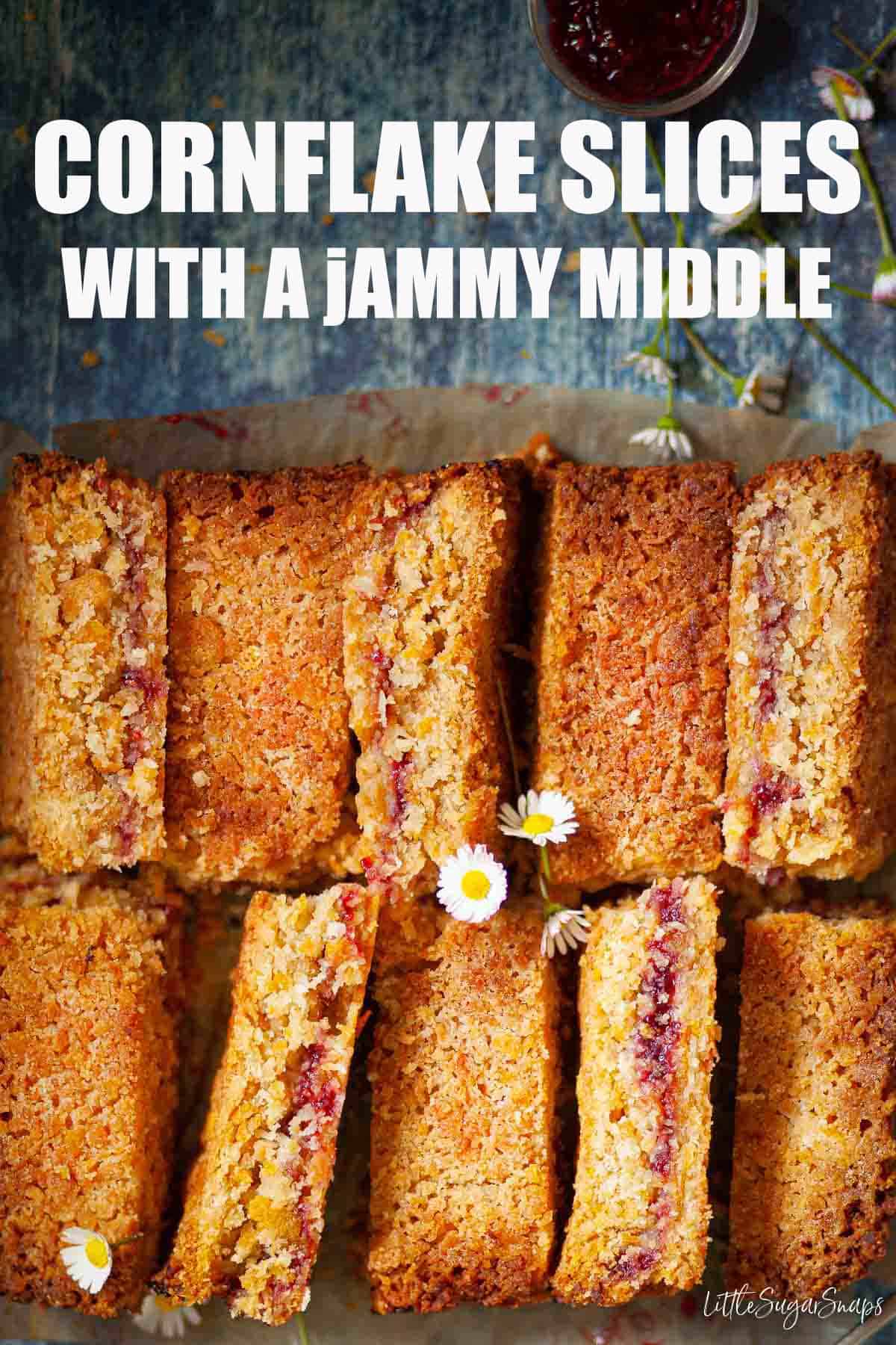 Cornflake Slices with Jam and Coconut - Little Sugar Snaps