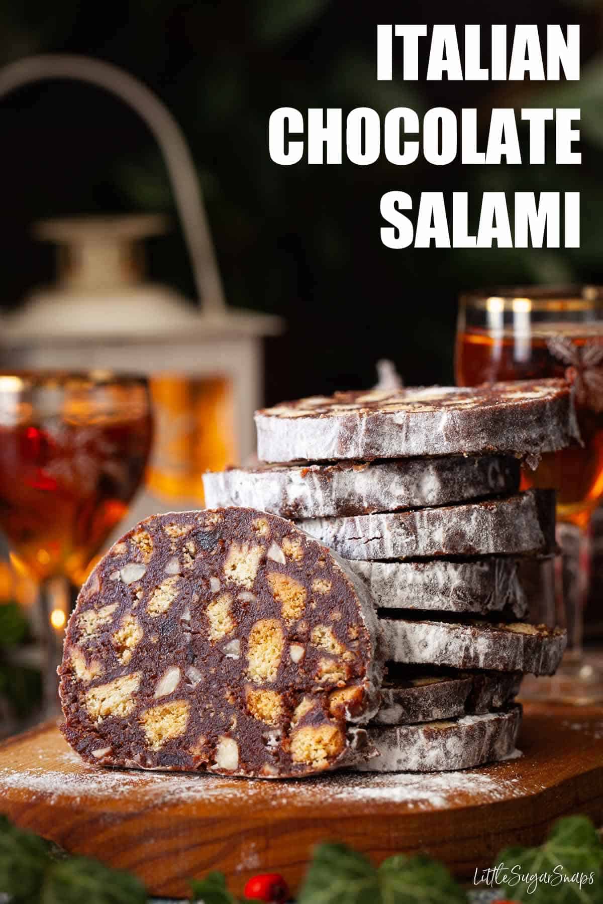 Easy Italian Chocolate Salami - Little Sugar Snaps