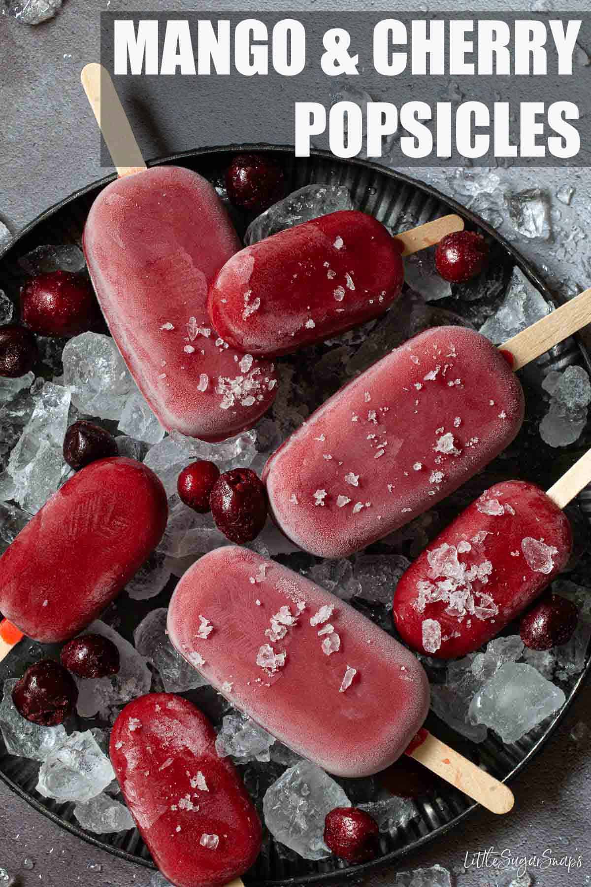 Mango Cherry Popsicles - Little Sugar Snaps