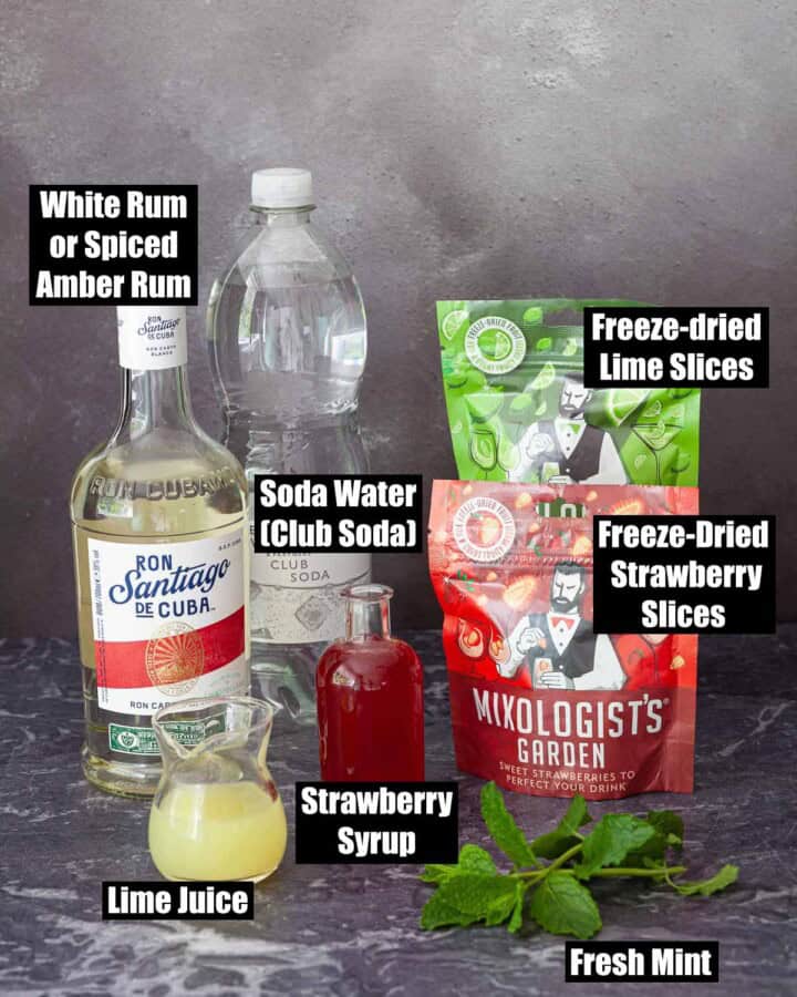 Red Mojito - A Strawberry Syrup Cocktail - Little Sugar Snaps