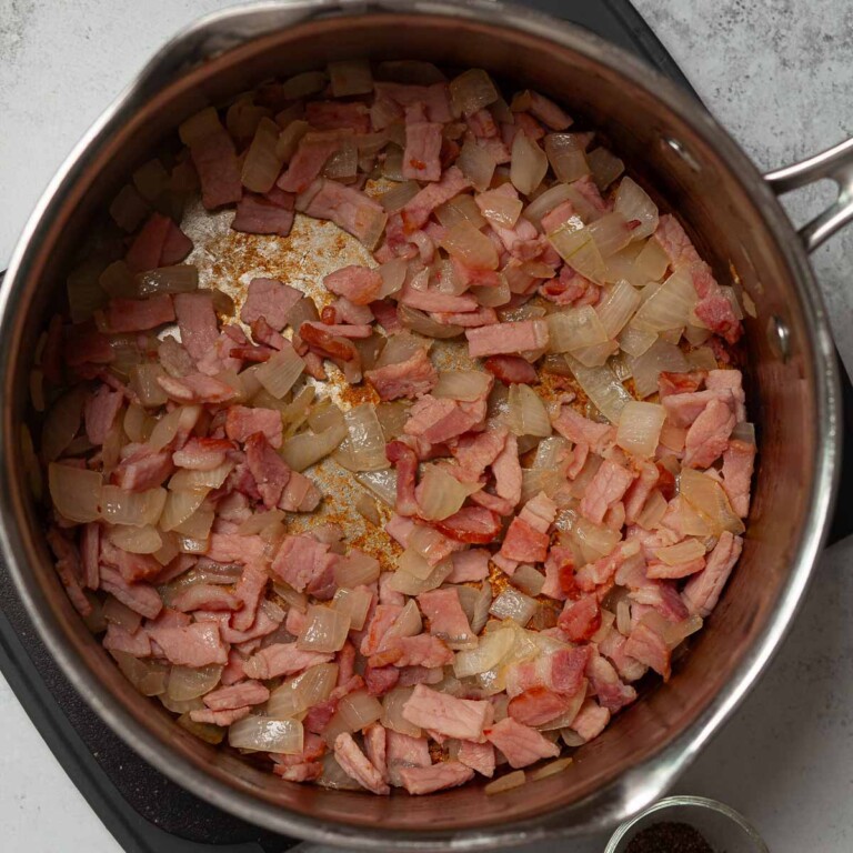 Grey Peas and Bacon - Little Sugar Snaps