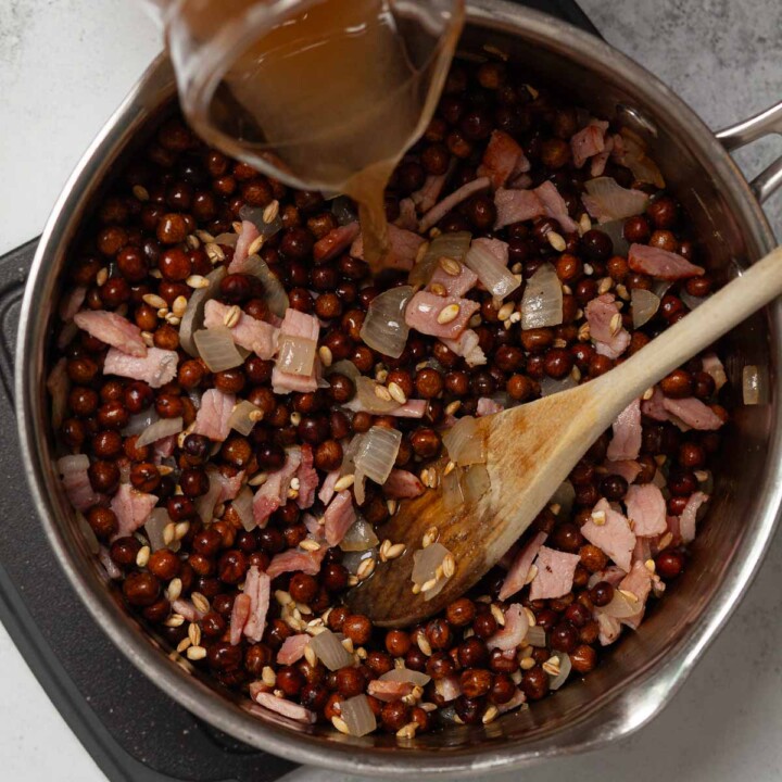 Grey Peas and Bacon - Little Sugar Snaps